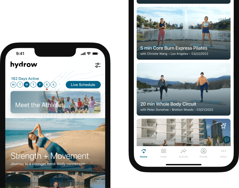 The Hydrow App | Available on Apple App Store and Google Play