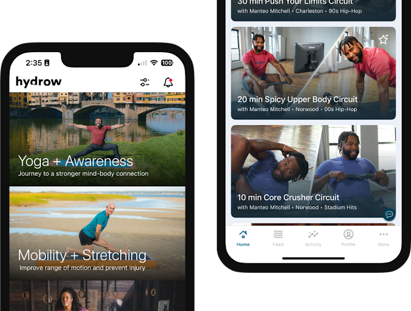 The Hydrow App | Available on Apple App Store and Google Play