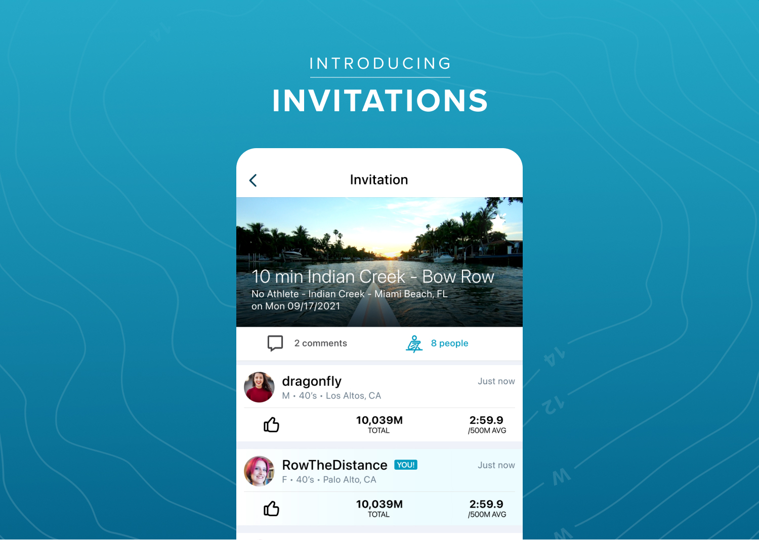 Feature Launch: Invitations - Hydrow Rowing Machines & Classes