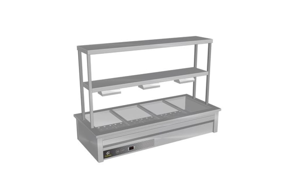 Culinaire Drop In Bain Marie with Double Gantry & Heat Lamps