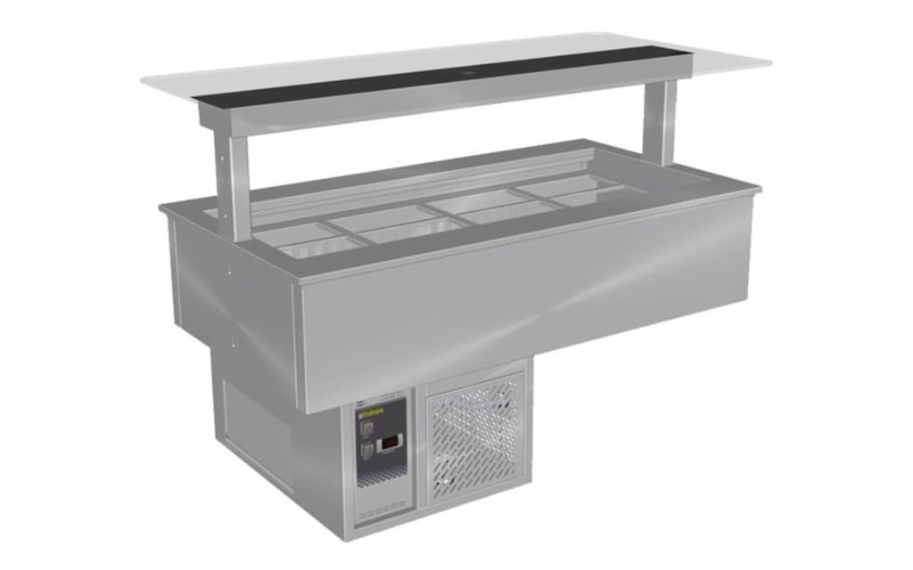 Culinaire Refrigerated Counter Line Cold Well With Flat Glass Gantry