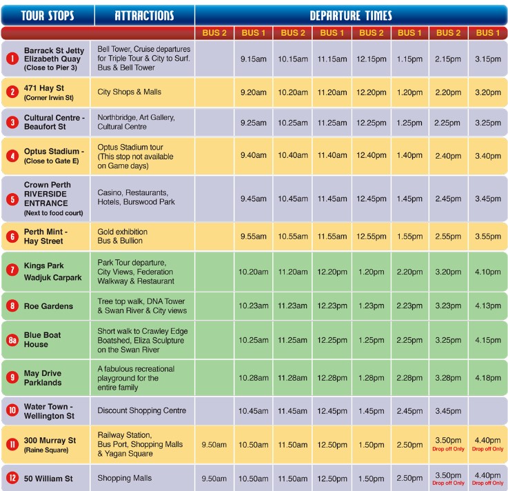 P Map and Timetable