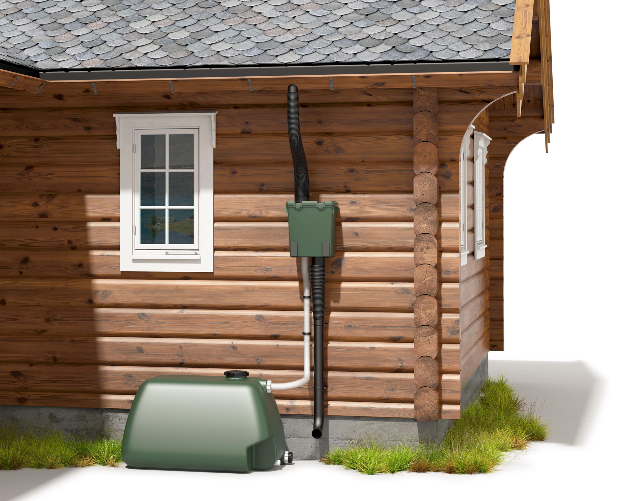 cisterne 500 liter liggende m/trakt og sil | Hyttetorget