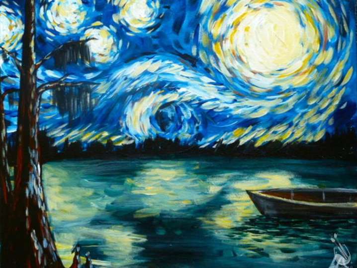 Paint and Sip - Starry Night Over the Bog - Houston | Classpop!