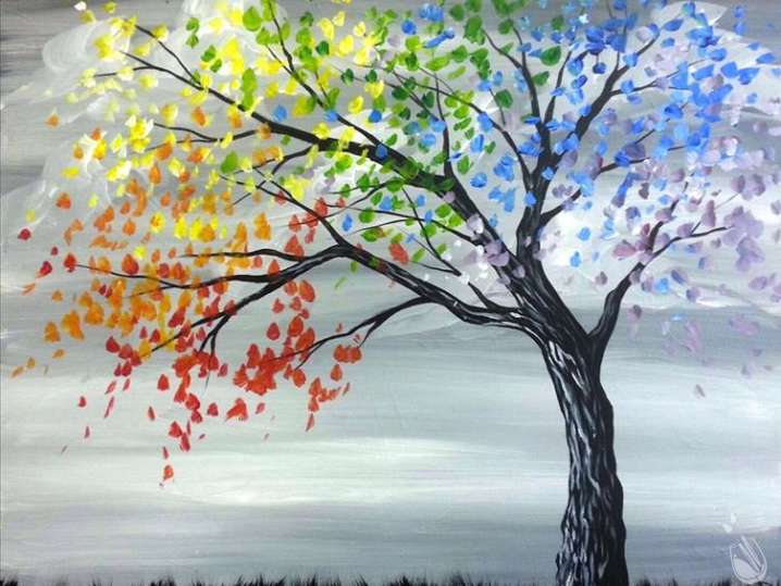 Paint and Sip - Color-Laden Tree - Austin | Classpop!