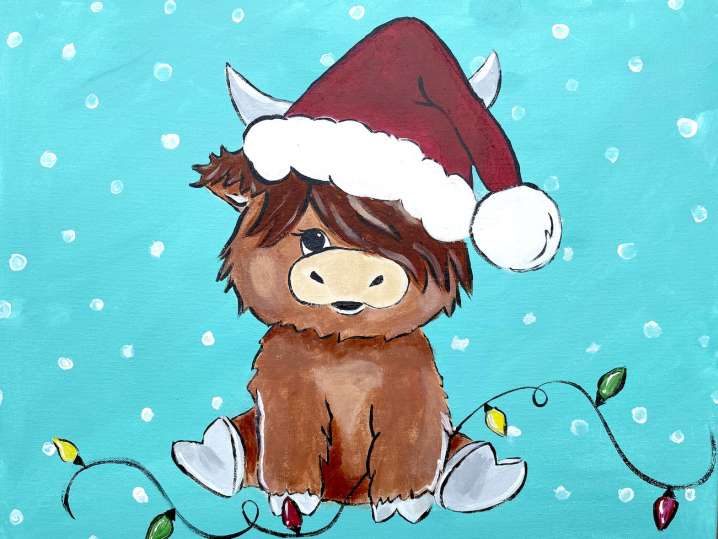Paint and Sip - Festive Fluffy Cow - Tampa | Classpop!