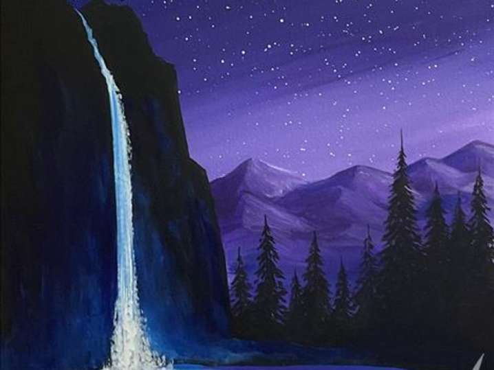 Paint and Sip - Nighttime Waterfall - Denver | Classpop!