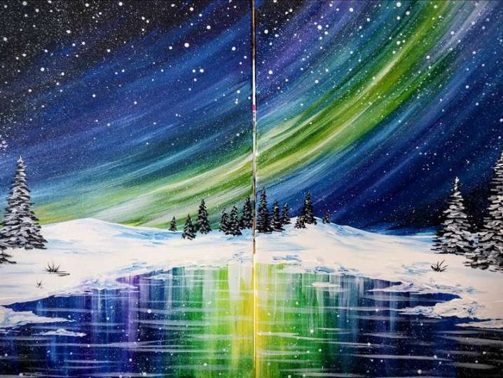 Paint and Sip - Magical Northern Lights - Baytown | Classpop!