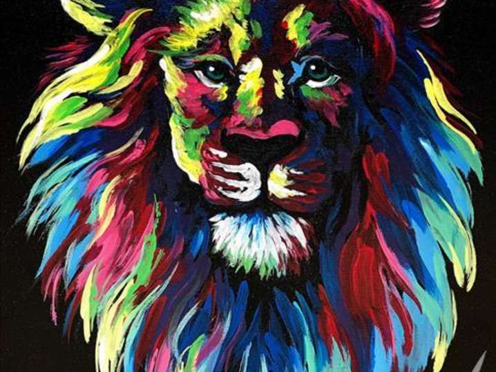 Paint and Sip - Technicolor Lion - Pearland | Classpop!