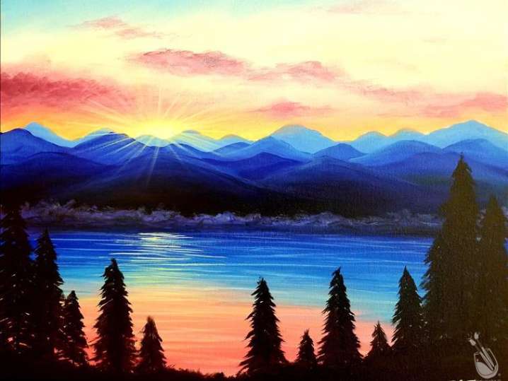 Paint and Sip - Mountain Sunrise Morning Glow - Houston | Classpop!