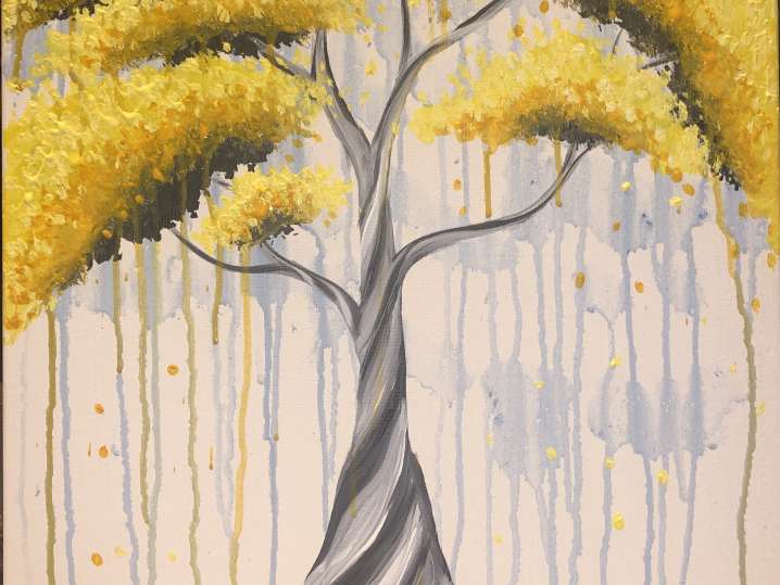 Paint and Sip - Drip Drop Yellow Tree - Blue Springs | Classpop!