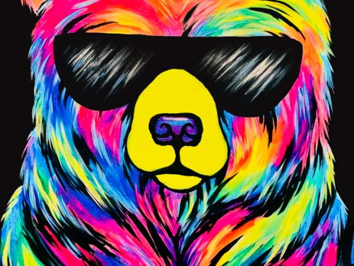Paint and Sip - Black Light Bear - Phoenix | Classpop!