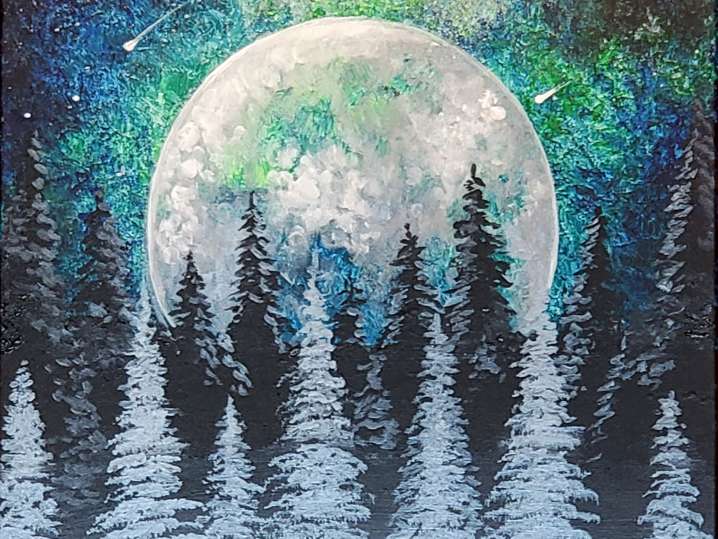 Paint and Sip - Moon Over the Silver Pines - Sacramento | Classpop!
