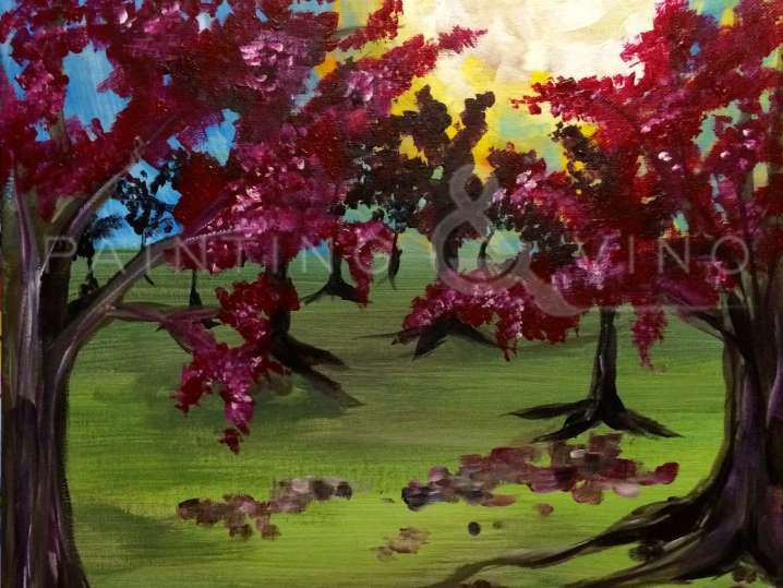 Paint and Sip - Red Tree Forest in Fall - Sacramento | Classpop!