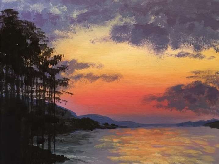 Paint and Sip - Cozy Sunset in the Lake - Boston | Classpop!