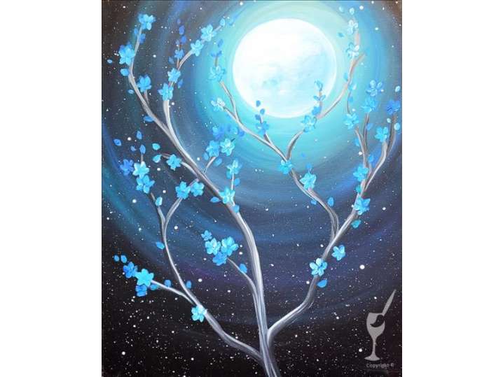Paint and Sip - Blue Cherry Blossom - San Antonio | Classpop!
