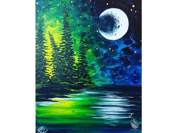 Paint and Sip - Vibrant Forest Moonscape - San Antonio | Classpop!