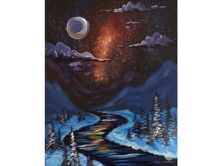 Paint and Sip - Starlight Beams Over Dark Mountains - Denver | Classpop!