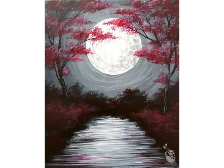 Paint and Sip - Moonlit Trees - Austin | Classpop!