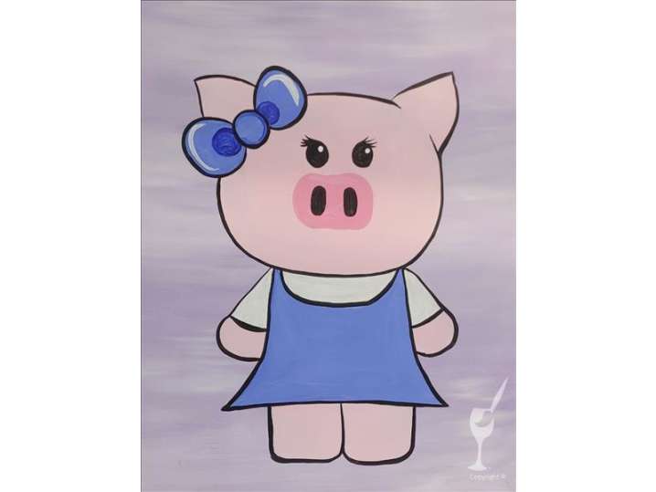 Paint and Sip - Pretty Piggy - Family Fun - Houston | Classpop!