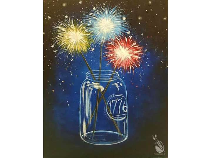 Paint and Sip - Jar of Fireworks - Houston | Classpop!