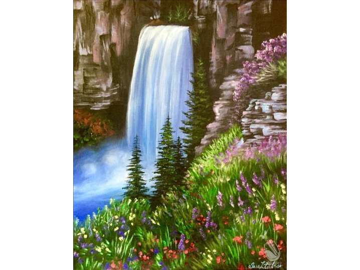 Paint and Sip - Waterfall and Wildflowers - Pasadena | Classpop!