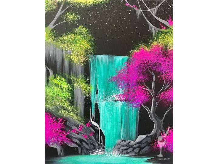Paint and Sip - Luminous Waterfall - Houston | Classpop!