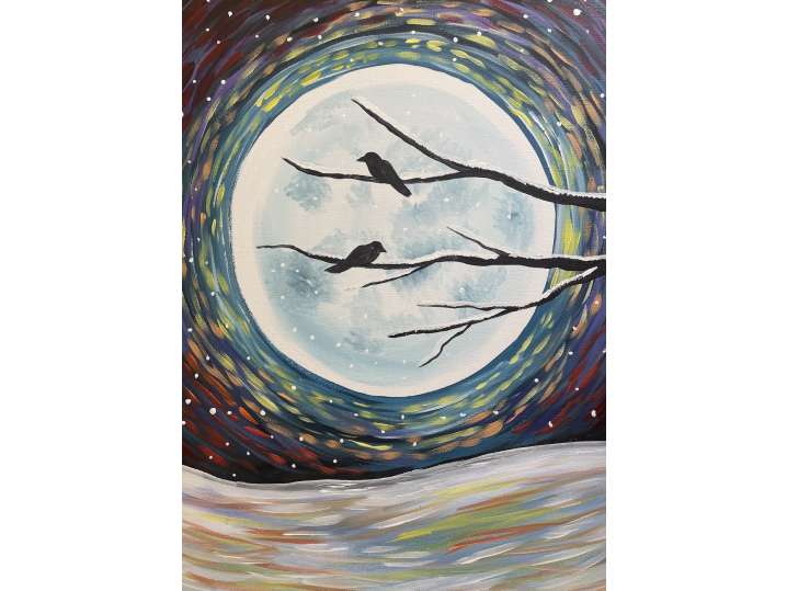 Paint and Sip - Birds in Whirling Moonlight - Indianapolis | Classpop!