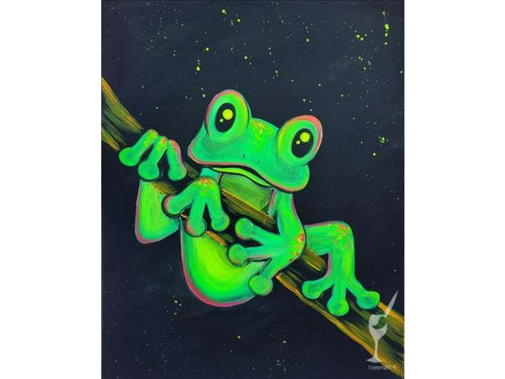 Paint and Sip - Green Neon Tree Frog - Austin | Classpop!