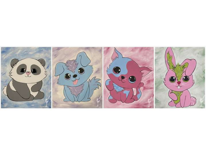 Paint and Sip - Cute Kawaii Animals - Family Fun - Houston | Classpop!