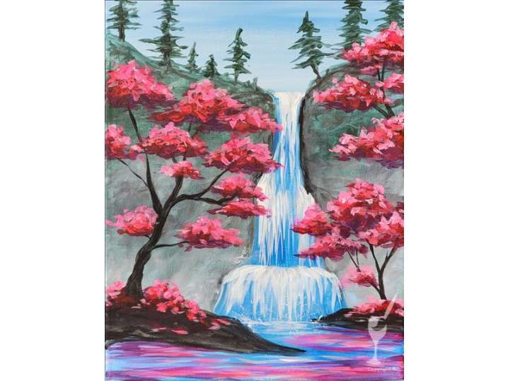 Paint and Sip - Stunning Waterfall - Pasadena | Classpop!