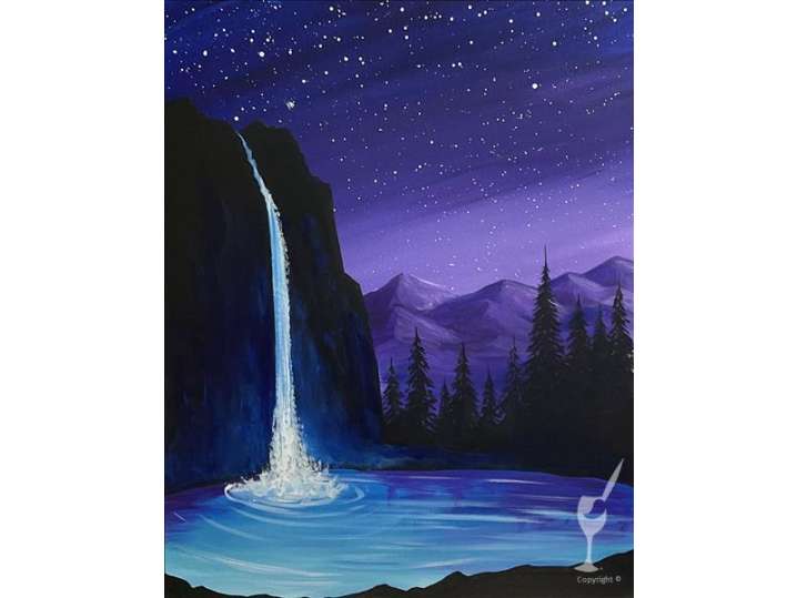 Paint and Sip - Relaxing Waterfalls in Nature - New Braunfels | Classpop!