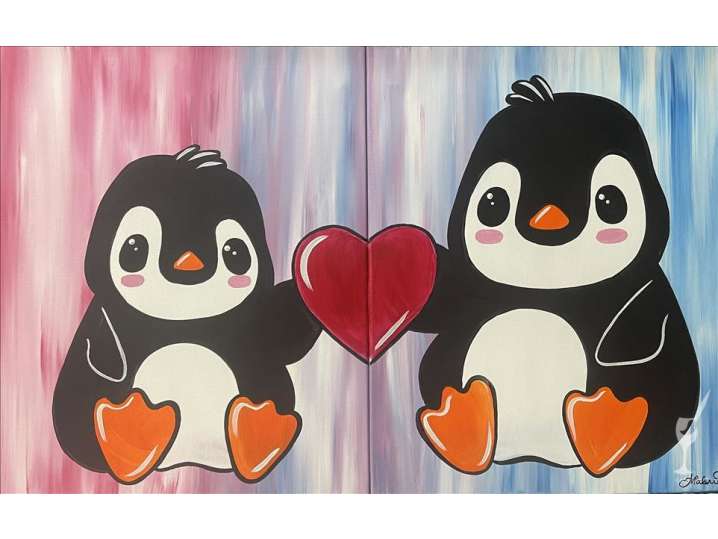 Paint and Sip - Mommy and Me Penguin Painting - Pasadena | Classpop!