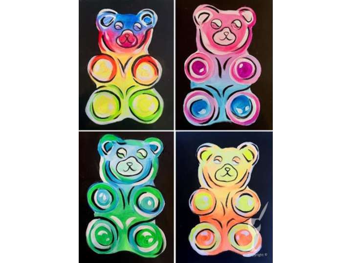 Paint and Sip - Neon Gummy Bear Art - New Braunfels | Classpop!
