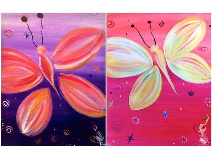 Paint and Sip - Pretty Spring Butterflies - Houston | Classpop!