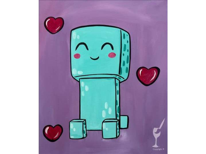 Paint and Sip - Smiling Creeper Heart Art - Denver | Classpop!