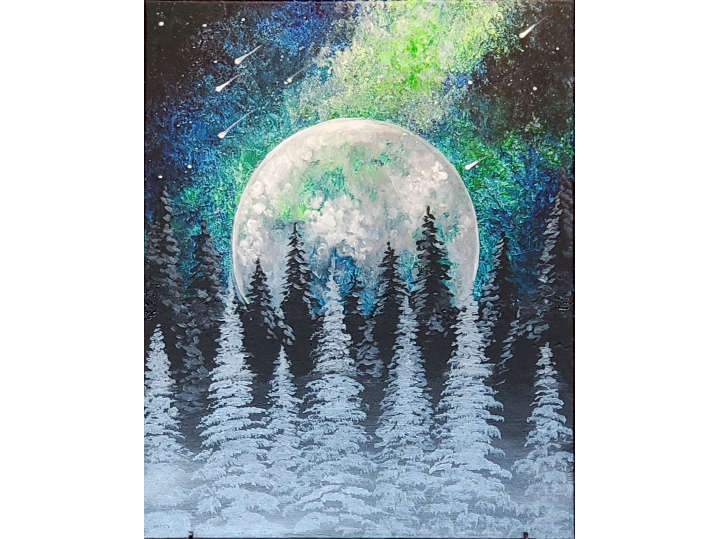 Paint and Sip - Moon Over the Silver Pines - Tyler | Classpop!