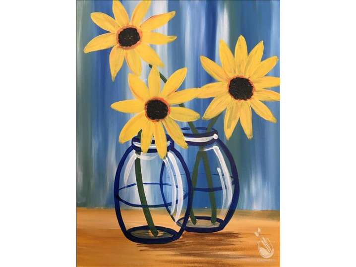 Paint and Sip - Vases of Sunflowers - Houston | Classpop!