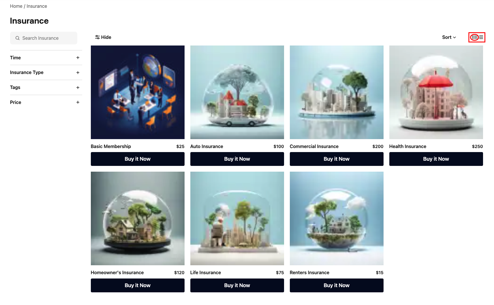🛠️ Add grid view switcher to product page