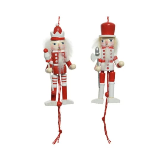 Pantin Casse-Noisette en bois Rouge Blanc L.5 x l.3 x H.12,5 cm - Jardiland