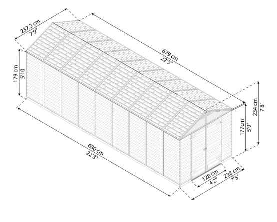 Palram - Abri de Jardin Polycarbonate Skylight Amber 15,5m2 - Jardiland