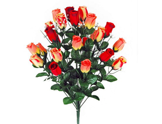 Sardeco - Piquet de roses boutons rouges artificielles H.55 cm - Jardiland