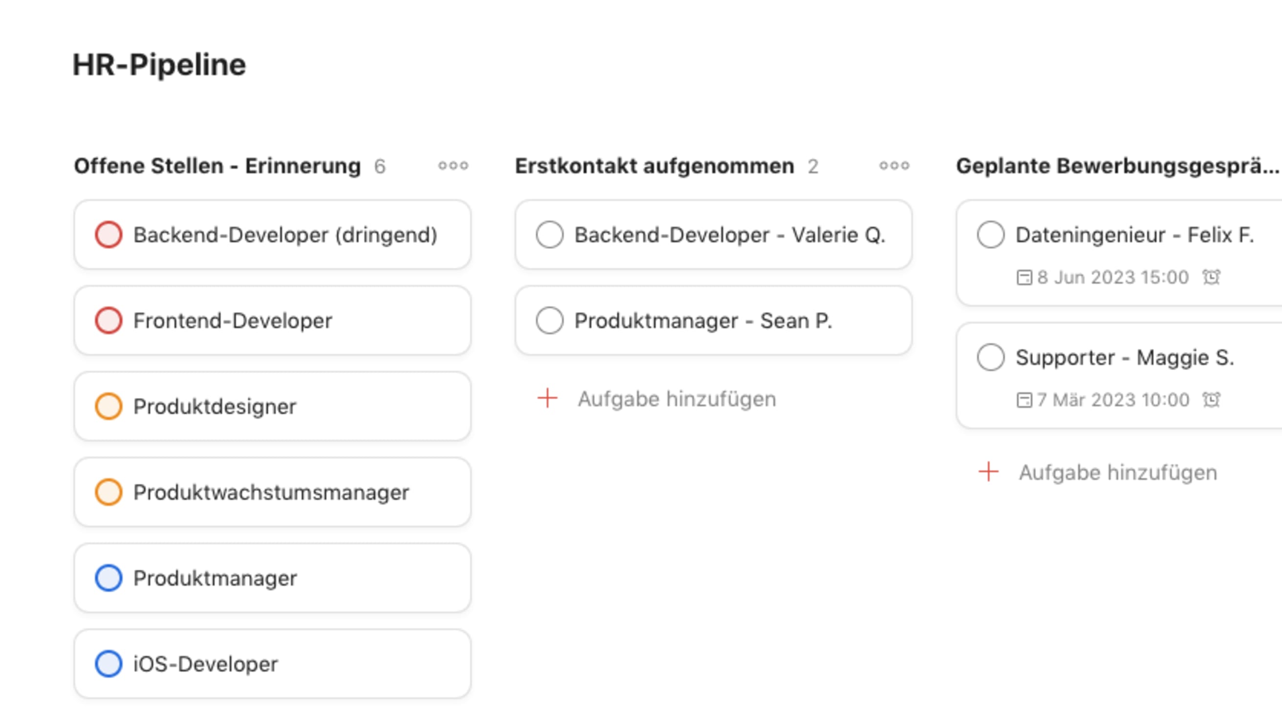 HR-Pipeline - Vorlagen | Todoist
