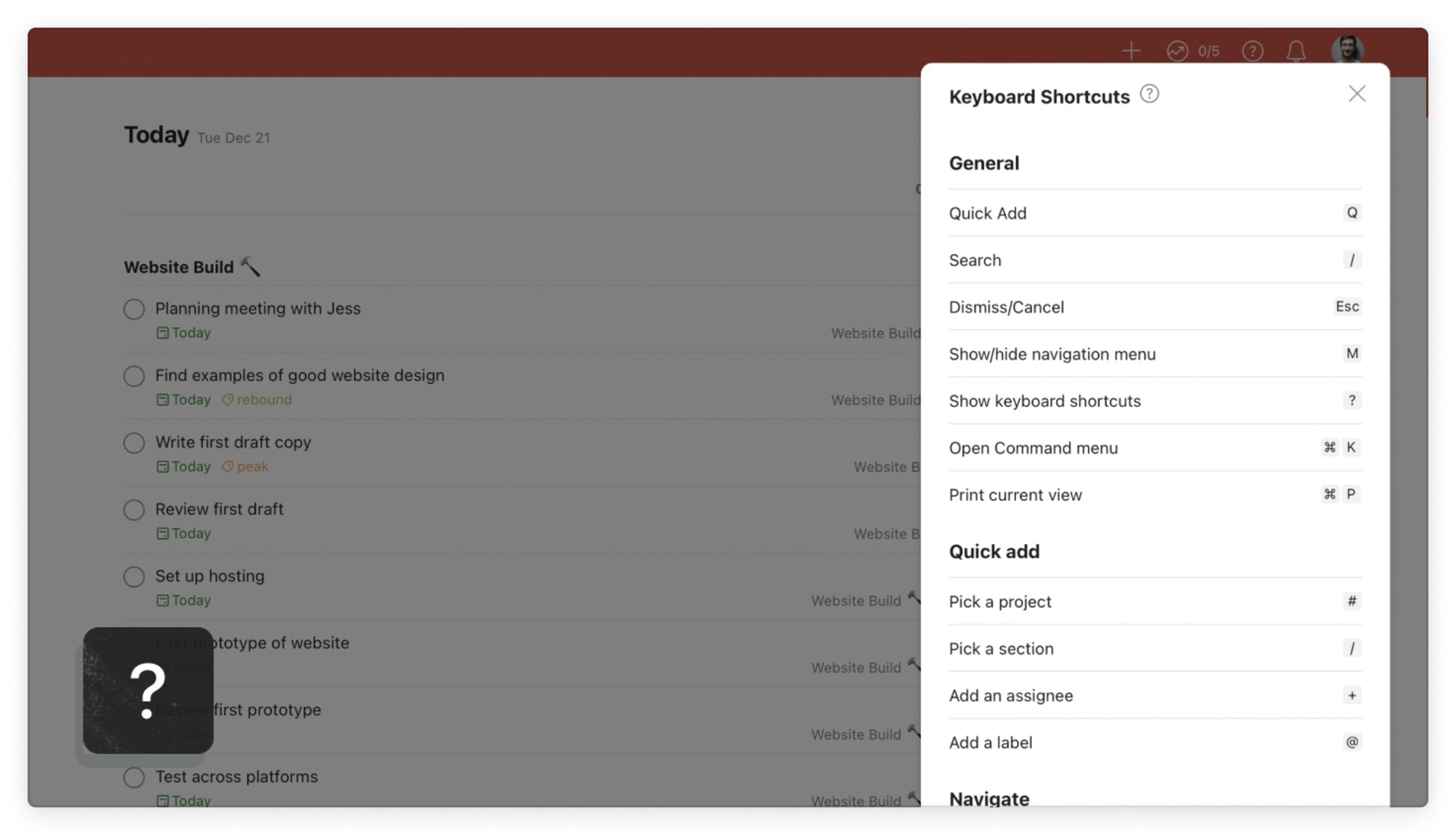 How To Use Todoist's Command Menu (Plus Tons of Keyboard Shortcuts!)