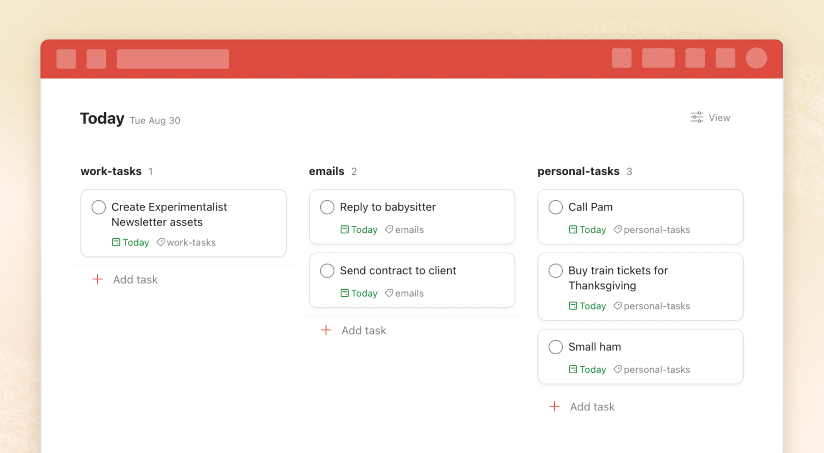 Use o layout de painel no Todoist