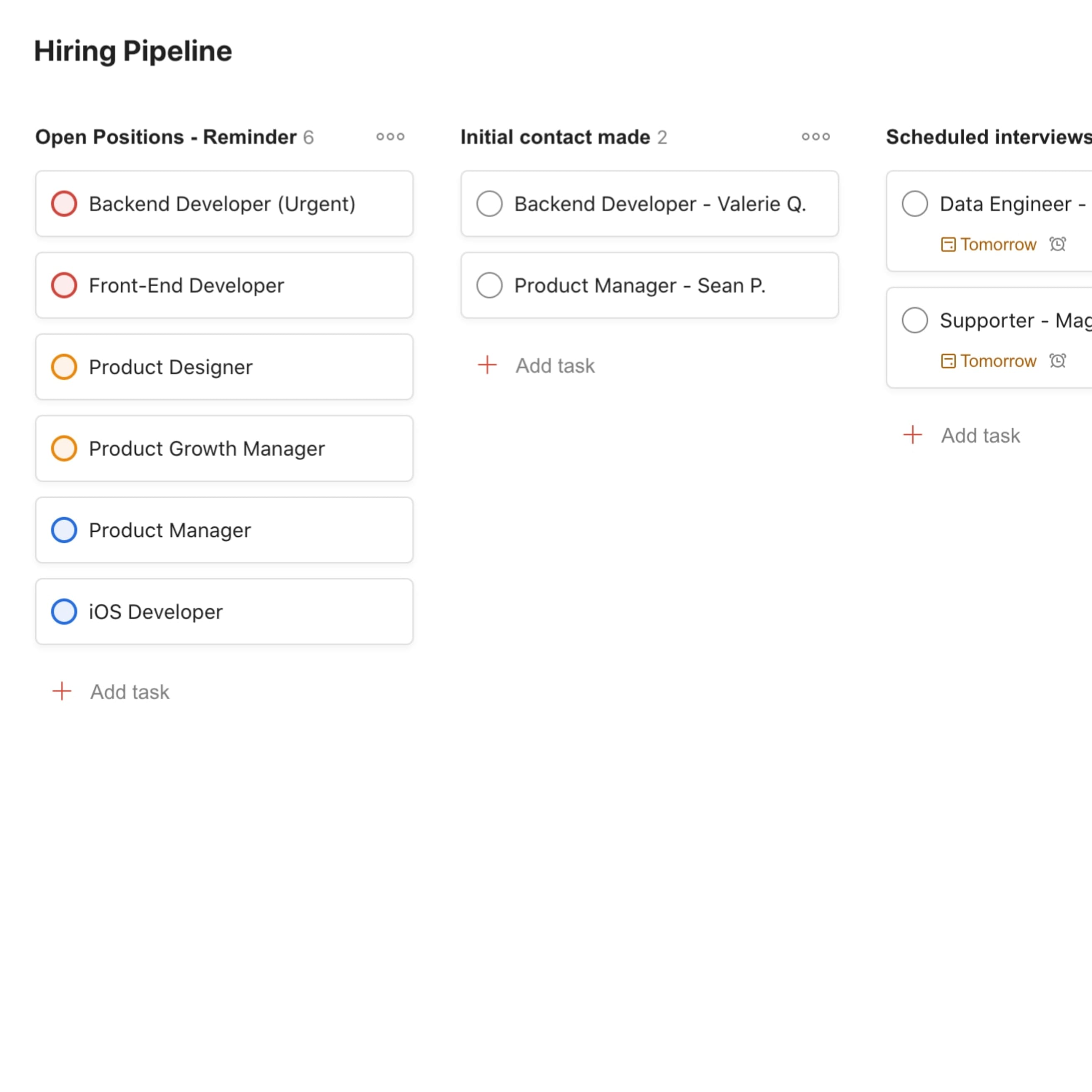 Hiring Pipeline - Templates | Todoist