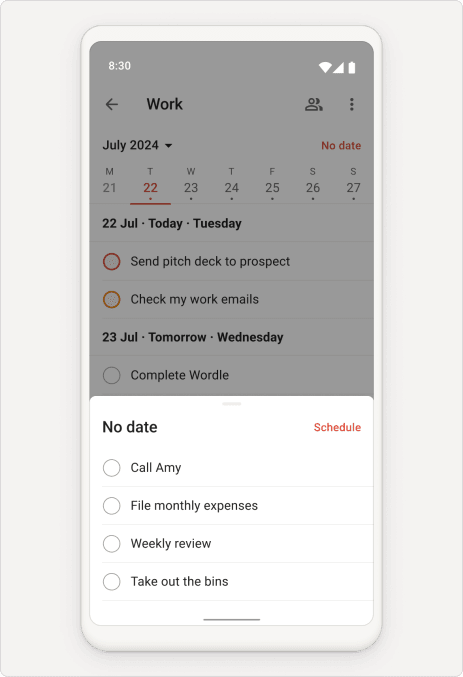 Use the calendar layout in Todoist