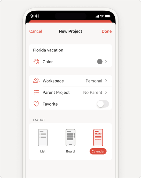 Kalender-Layout in Todoist nutzen