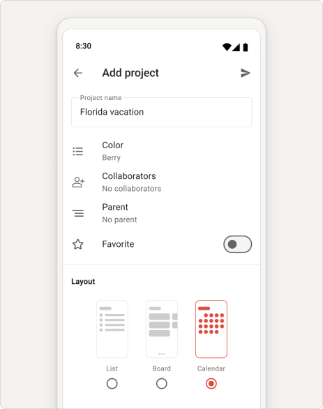 Kalender-Layout in Todoist nutzen