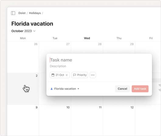 Kalender-Layout in Todoist nutzen